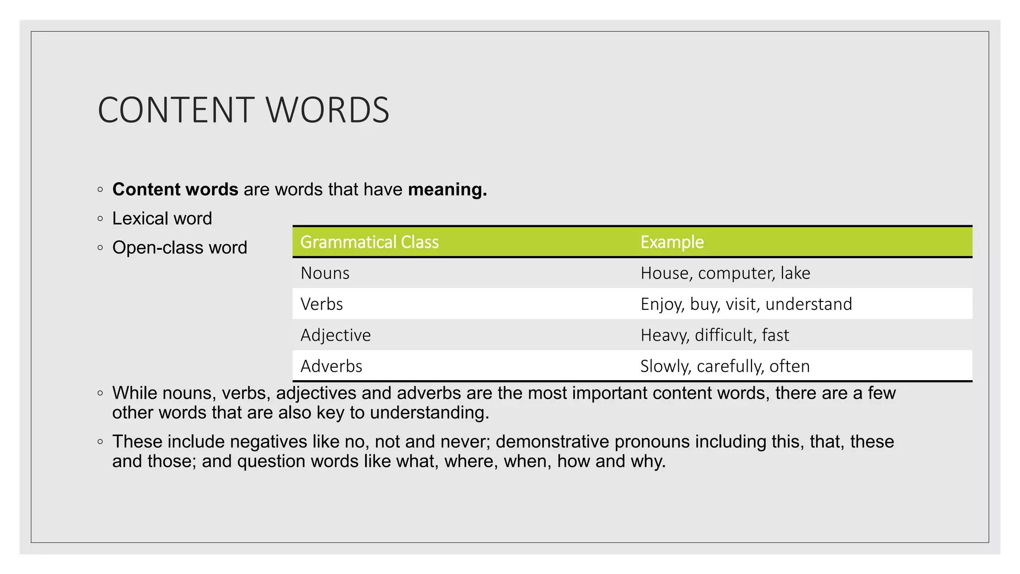 Content and function words | PPTX
