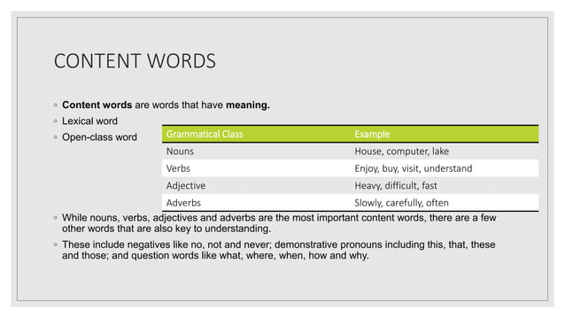 Content and function words | PPTX