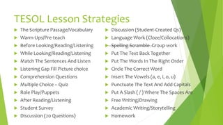 Lesson Planning Strategies for English Language Learners K-12 | PPTX
