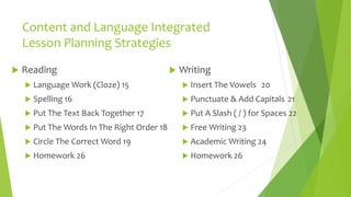 Lesson Planning Strategies for English Language Learners K-12 | PPTX