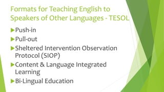 Lesson Planning Strategies for English Language Learners K-12 | PPTX