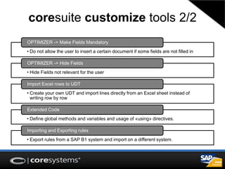 Workshop coresuite customize for SAP Business One | PPTX