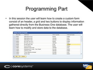 Workshop coresuite customize for SAP Business One | PPTX