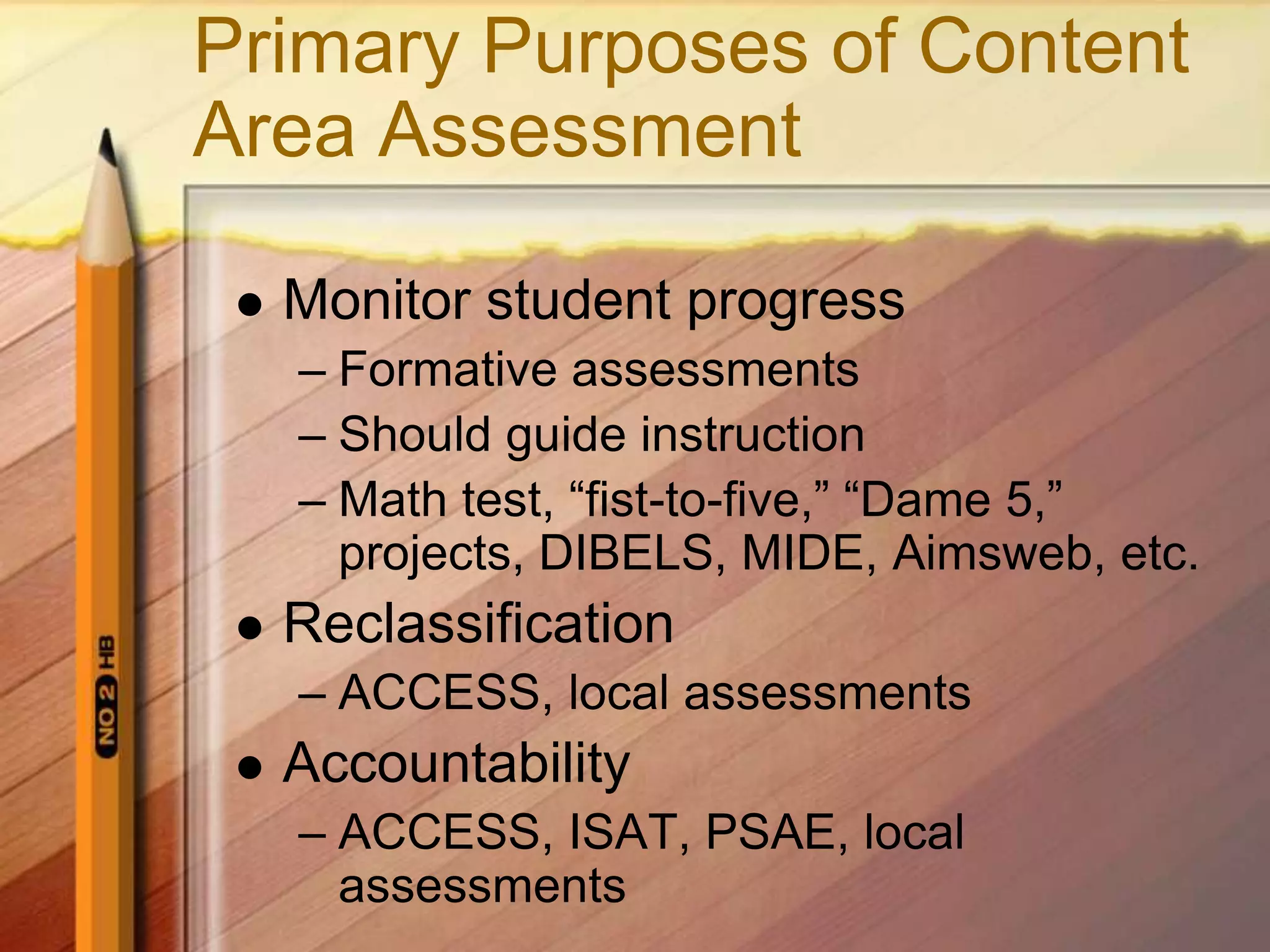 Content area assessment | PPTX