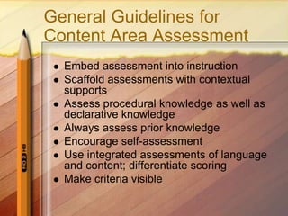 Content area assessment | PPTX