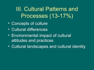 Contentareas aphg | PPT | Geography | Science