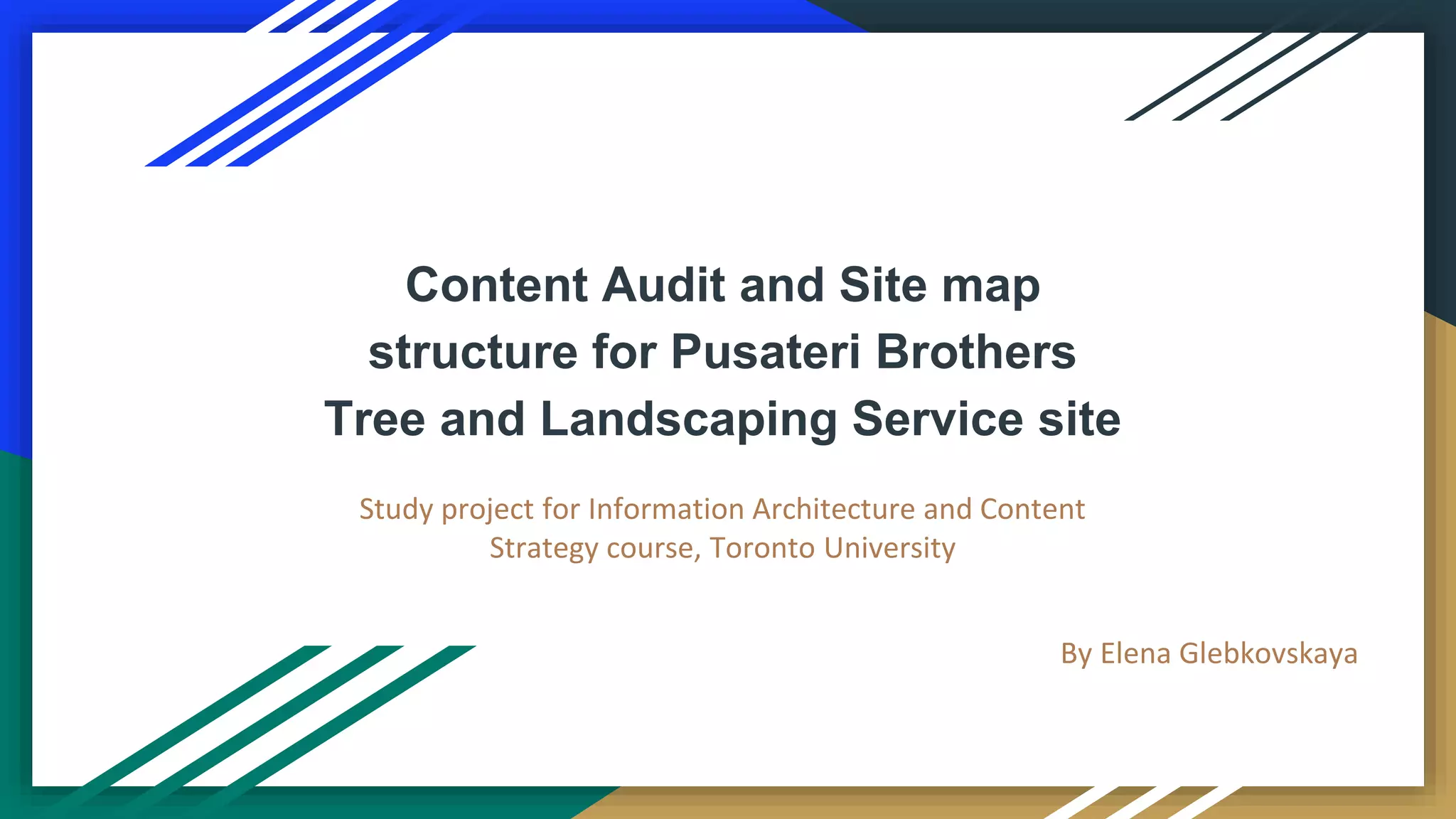 Content audit and site map structure project | PPT