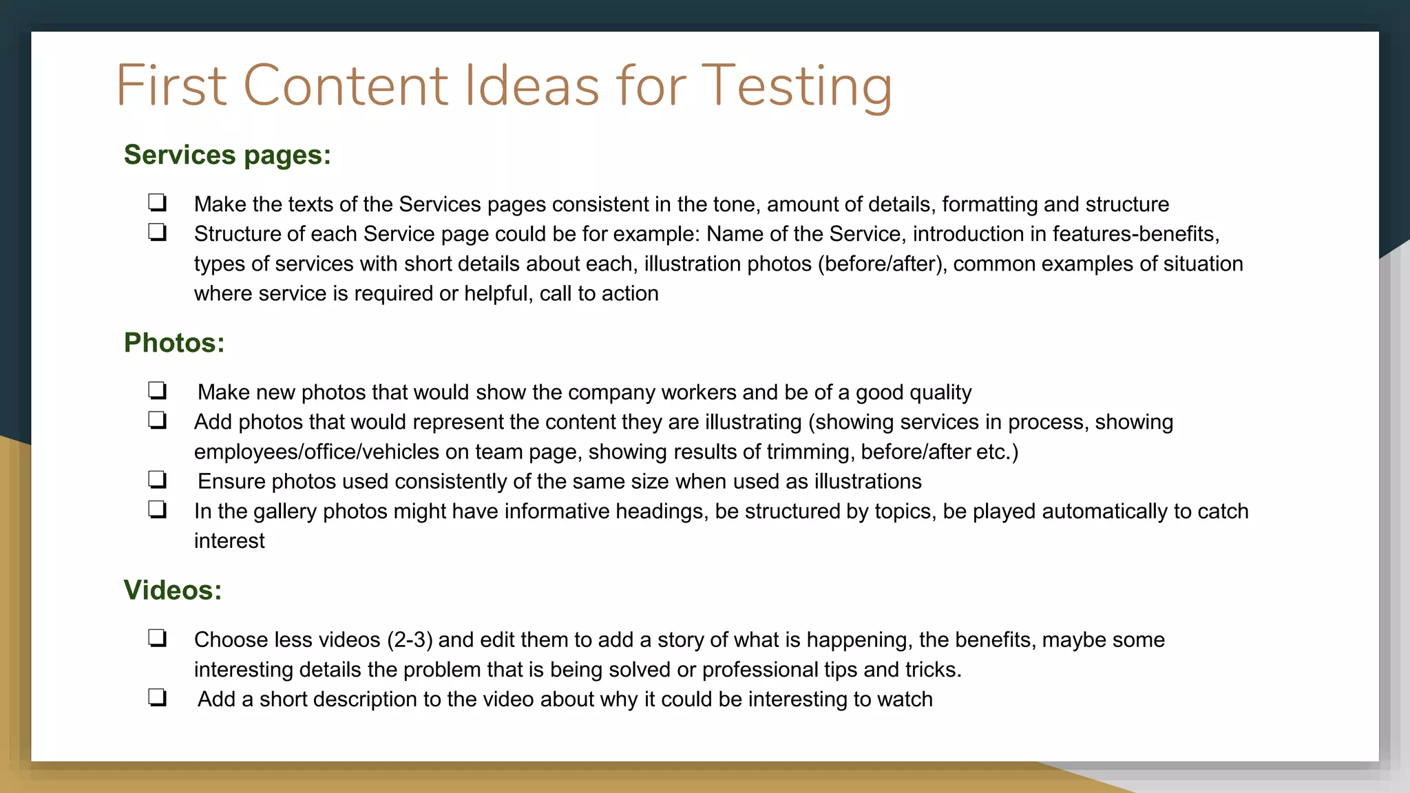 Content audit and site map structure project | PPT
