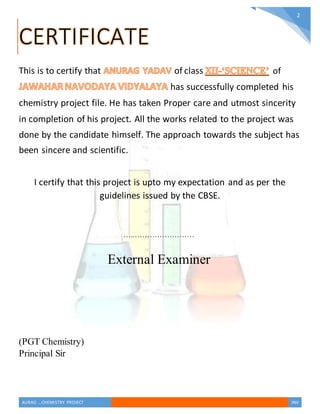 chemistry investigatory project on adulterants in food | DOCX