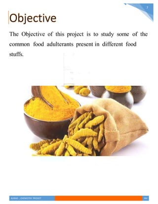 chemistry investigatory project on adulterants in food | DOCX
