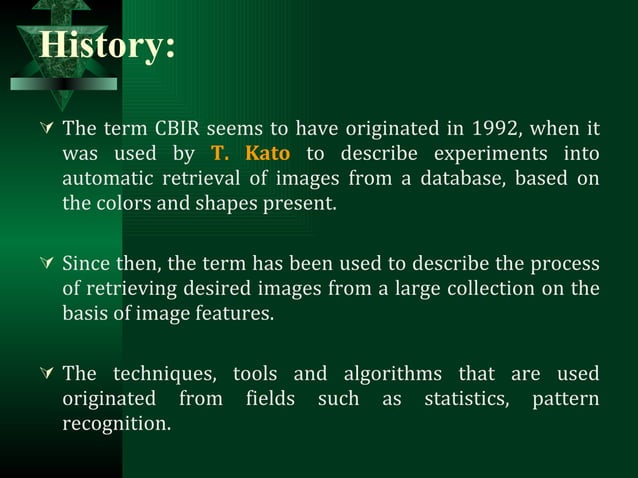 Content based image retrieval(cbir) | PPT