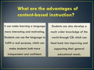 Content based instruction | PPTX