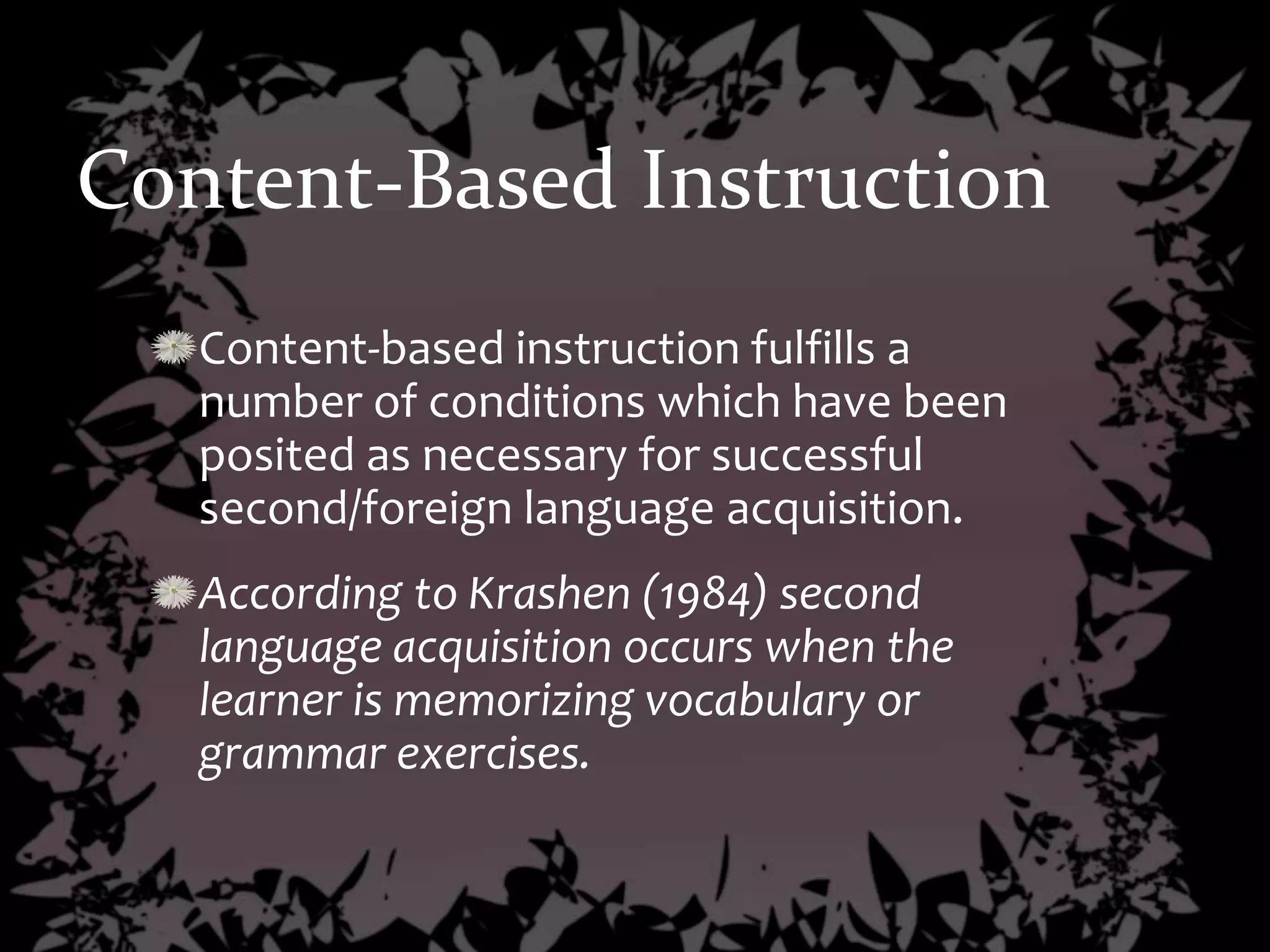 Content based language instruction | PPTX