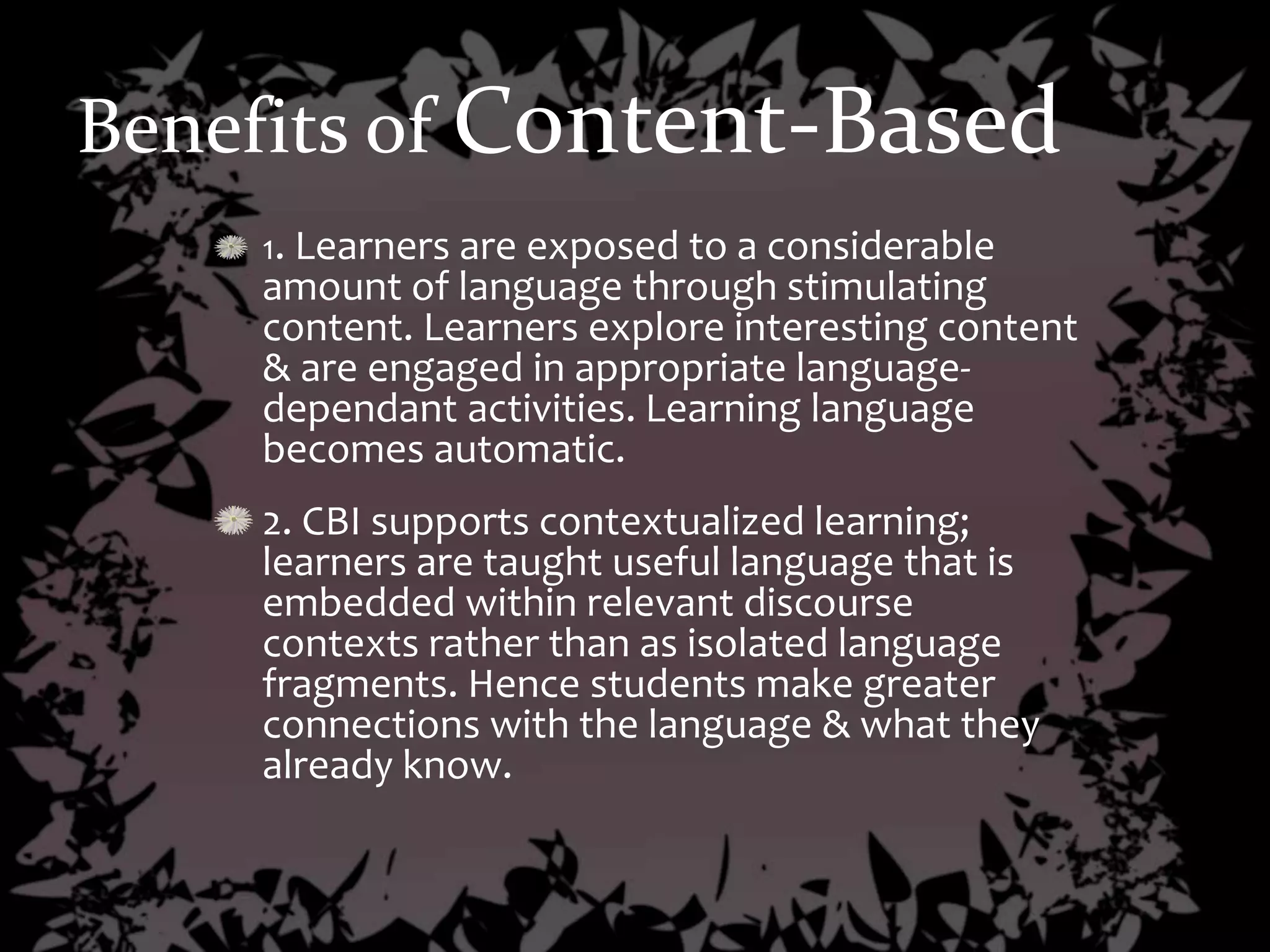 Content based language instruction | PPTX