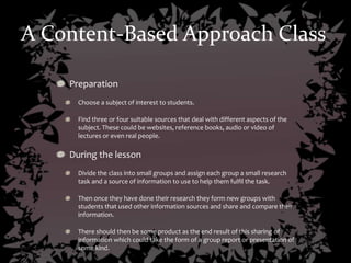 Content based language instruction | PPTX | Education