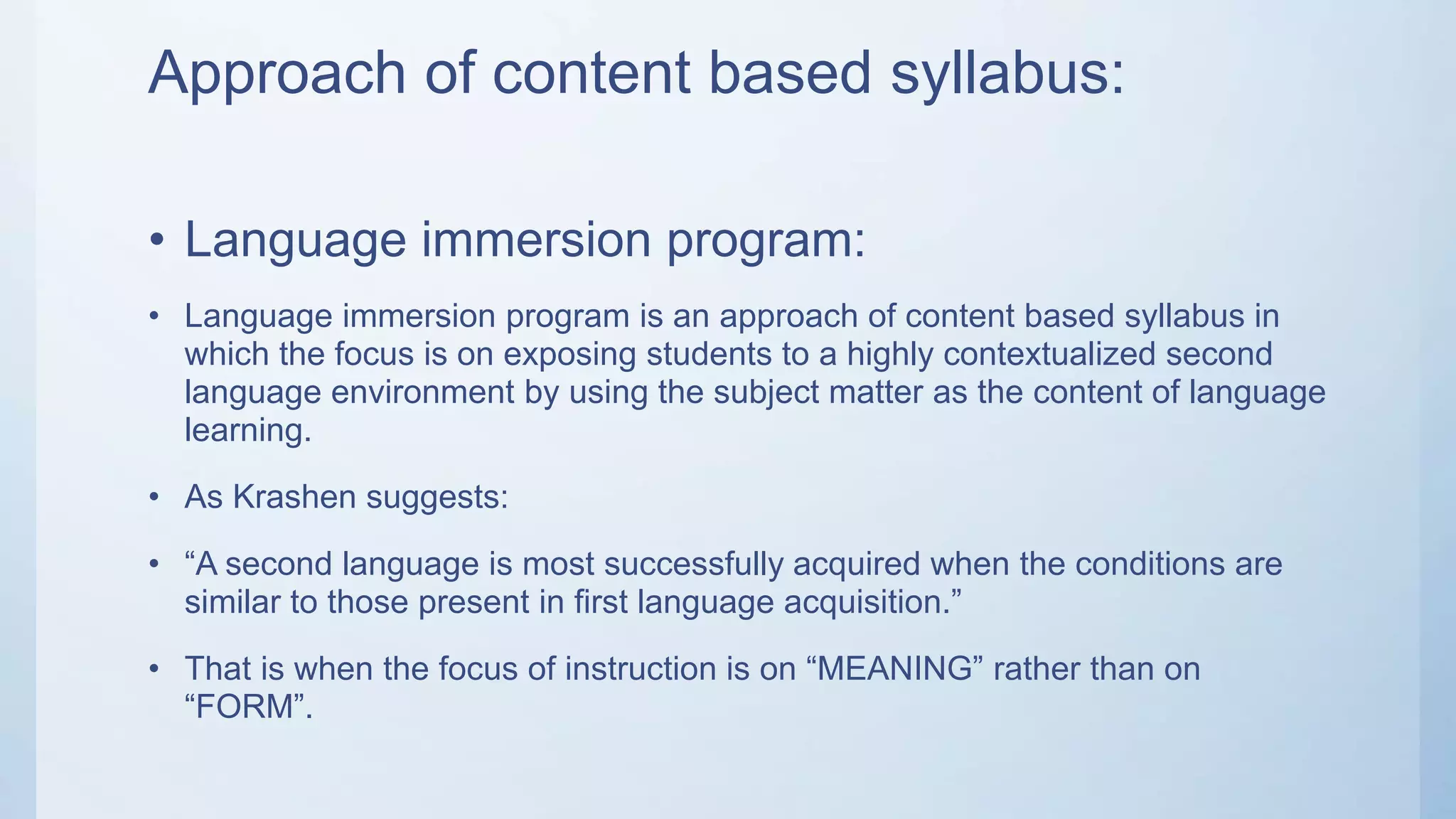 Content based syllabus | PPTX