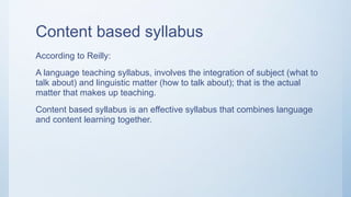 Content based syllabus | PPTX