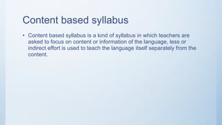 Content based syllabus | PPTX