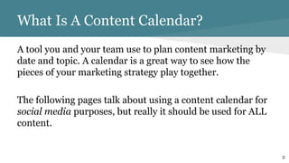 How To Create A Social Media Content Calendar For Your Food Business | PDF