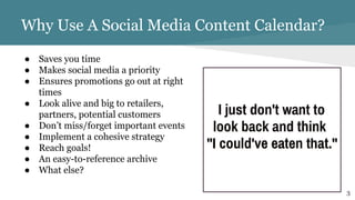 How To Create A Social Media Content Calendar For Your Food Business | PDF
