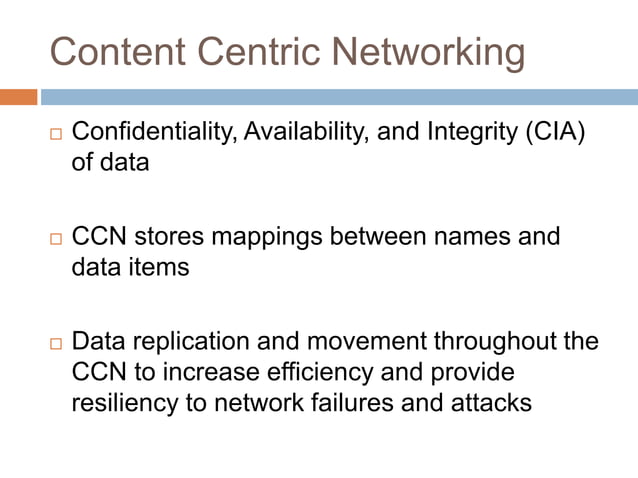 Content Centric Networking Ppt