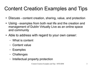 Content creation examples and tips | PDF | Internet for Beginners ...