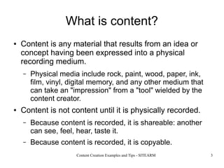 Content creation examples and tips | PDF | Internet for Beginners ...