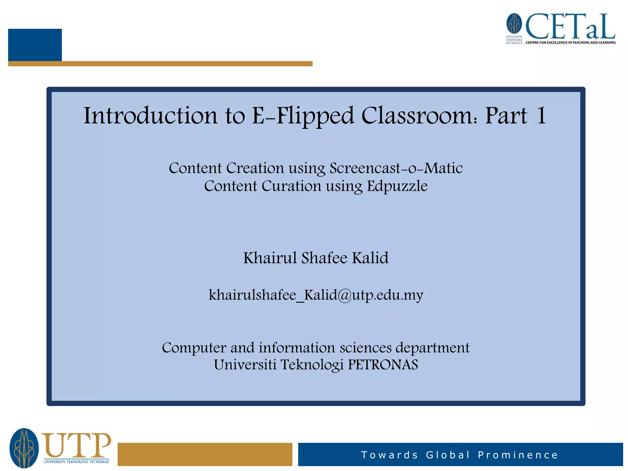 Creating Content Using Screencast-o-Matic and Edpuzzle | PPT