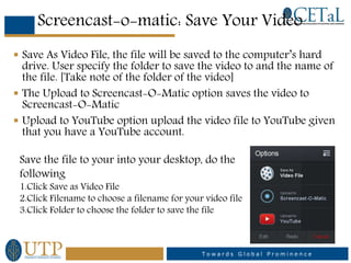 Creating Content Using Screencast-o-Matic and Edpuzzle | PPT