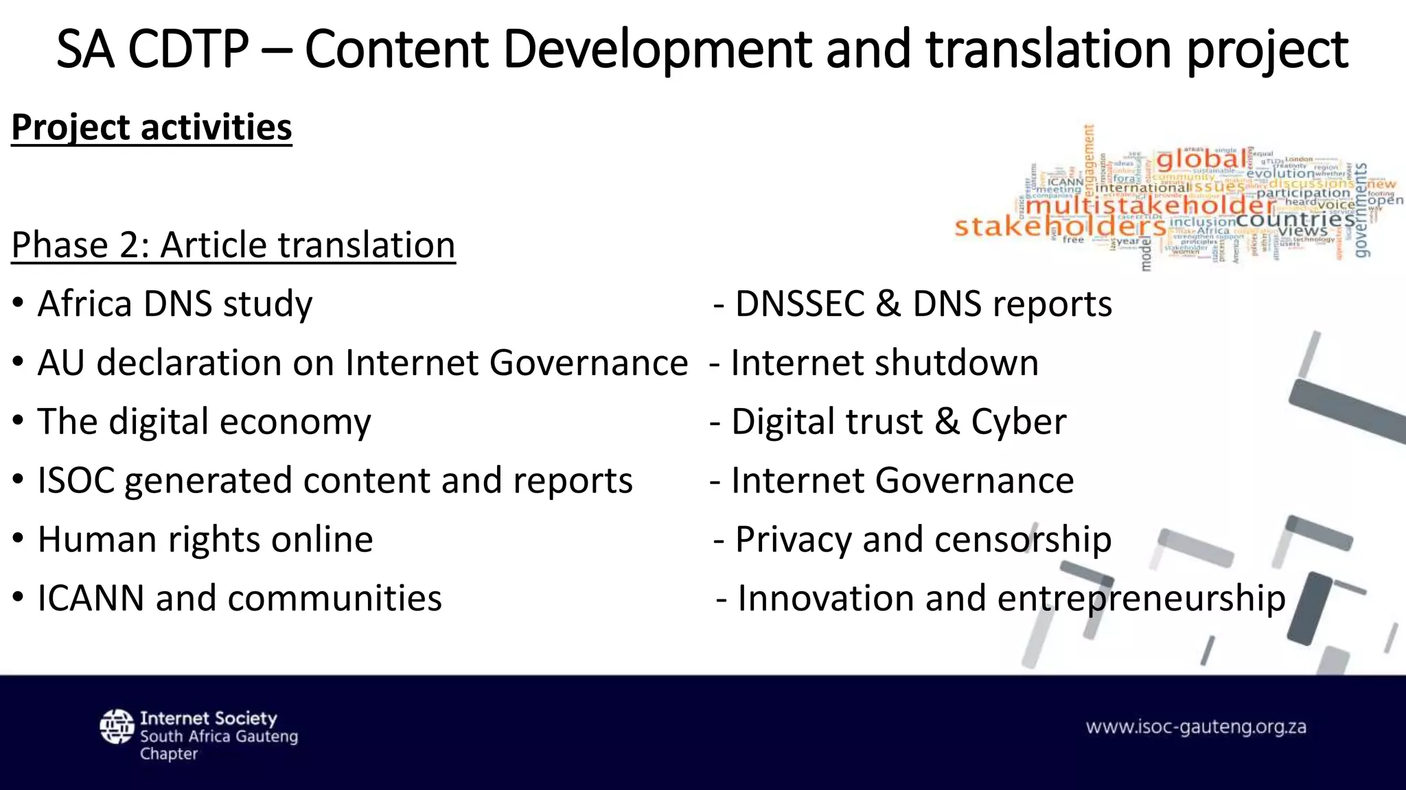 SA CDTP Content Development and Translation Project | PPT