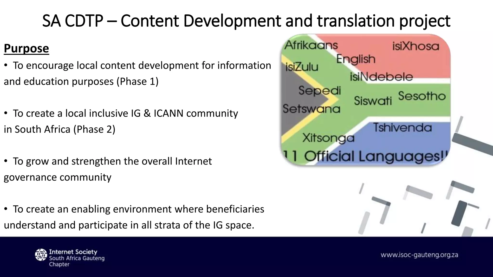 SA CDTP Content Development and Translation Project | PPT
