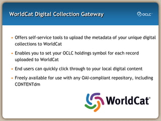 CONTENTdm Presentation 060711 | PPT | Search | Internet