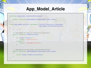 Content Driven Zend_Acl in the Model Layer | KEY