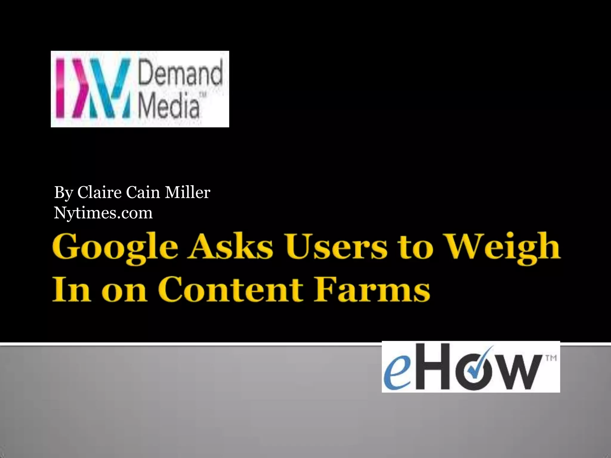 Content Farms PowerPoint project | PPTX