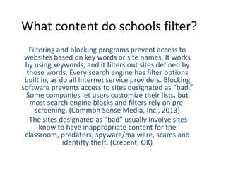 Content filtering in schools | PPTX