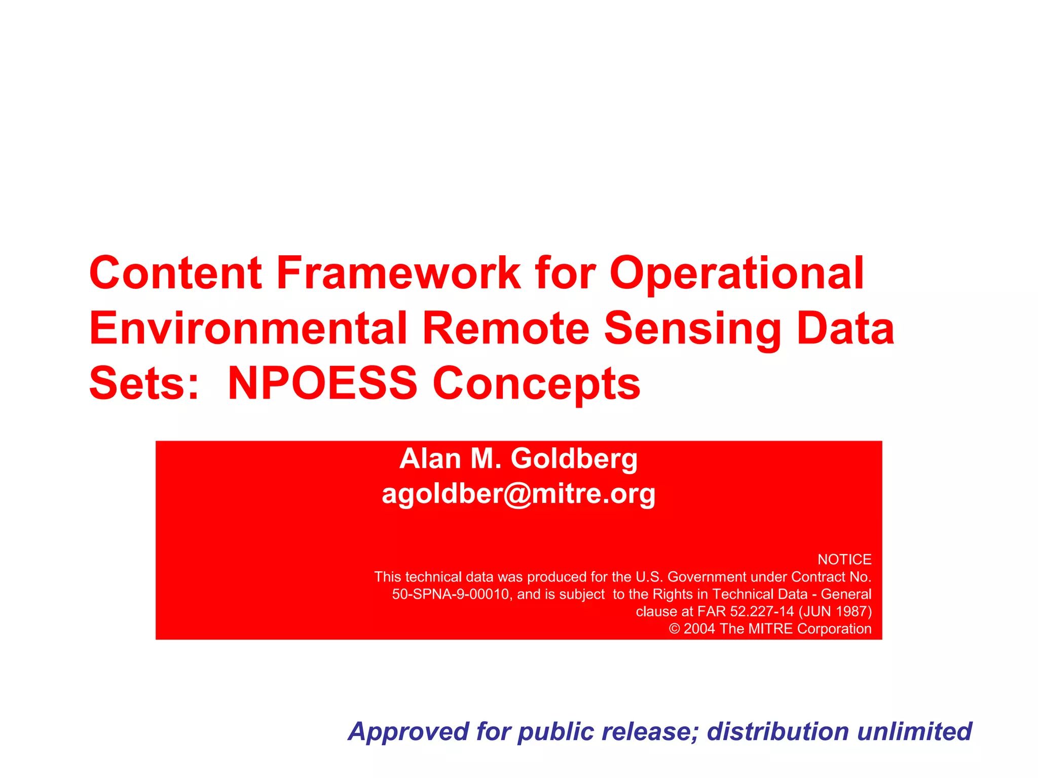 Content Framework for Operational Environmental Remote Sensing Data ...