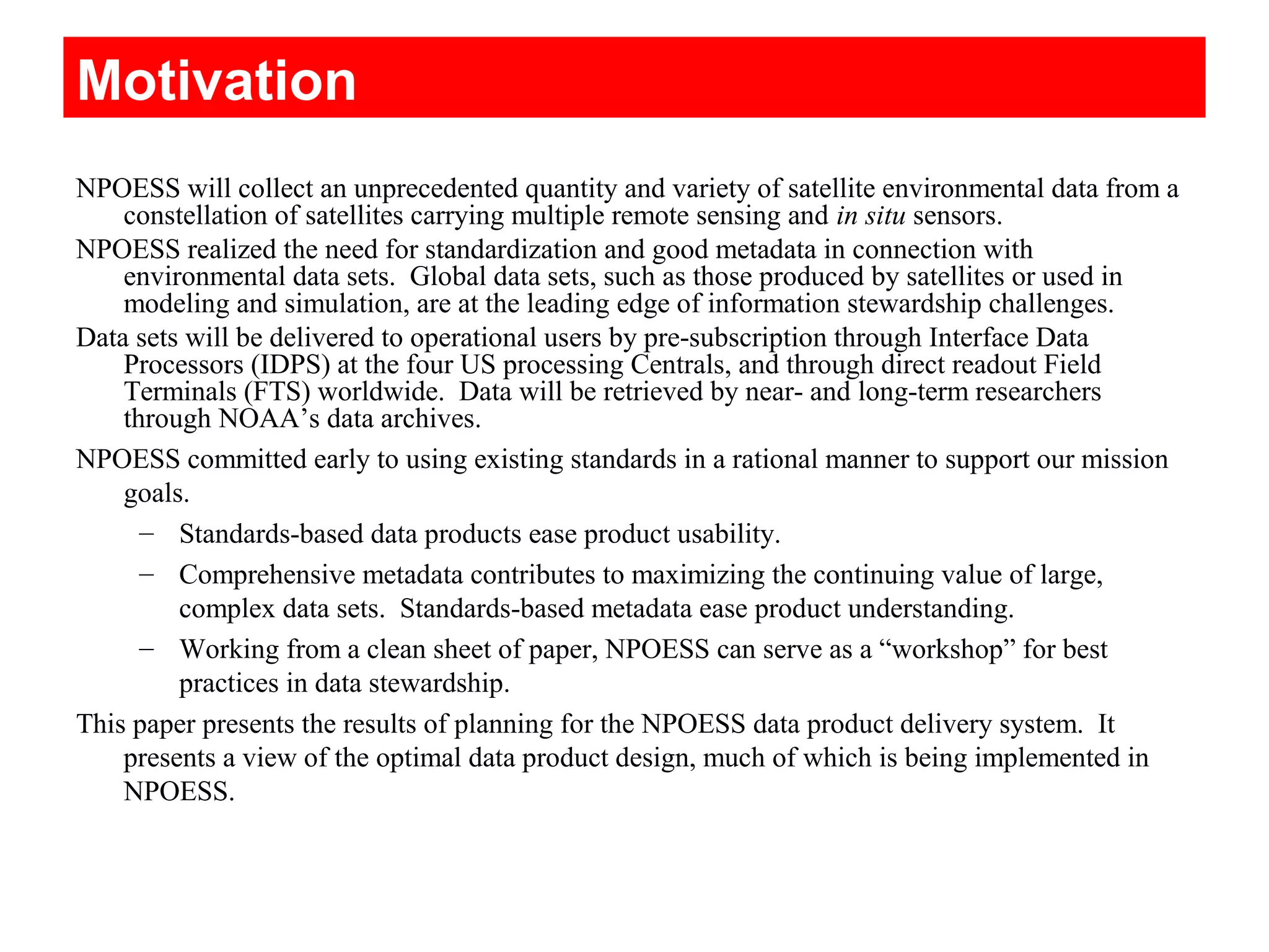 Content Framework for Operational Environmental Remote Sensing Data ...