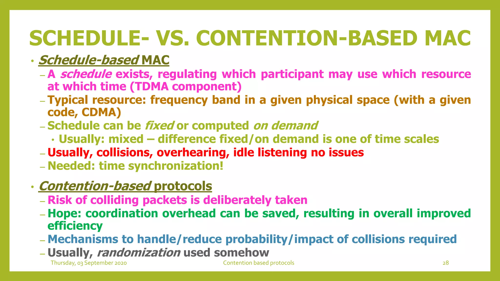Contention based MAC protocols | PPTX