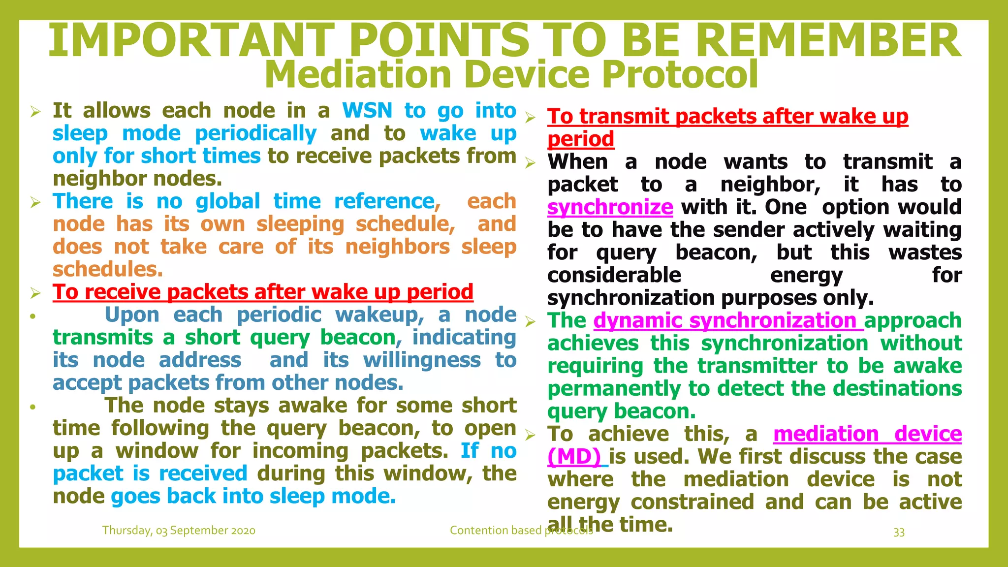 Contention based MAC protocols | PPTX