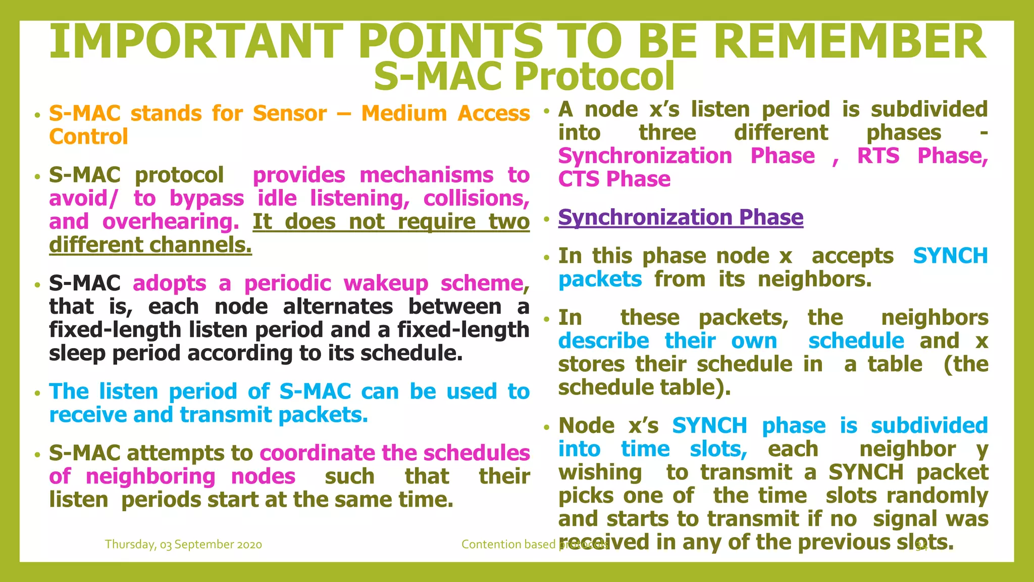 Contention based MAC protocols | PPTX
