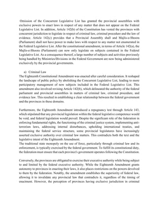 Contentions in Implementing 18th amedment in Balochistan - Conference ...