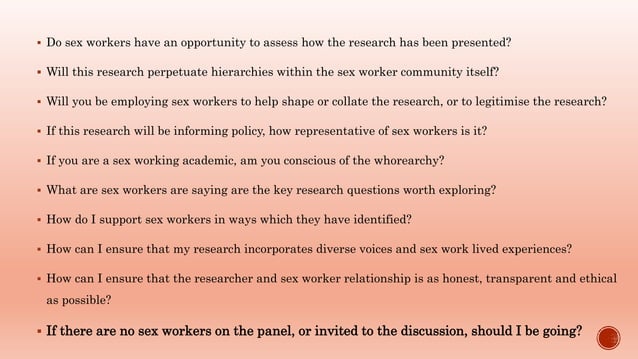 Contentious relationship between sex workers and researchers | PPT