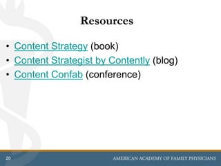 Content is Cow (content strategy @ the AAFP) | PPT