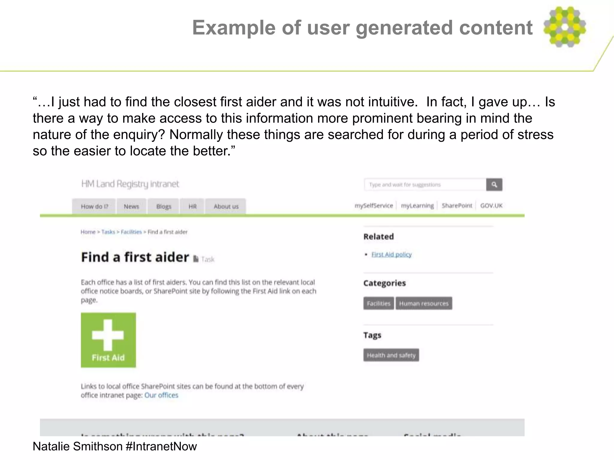 Content is critical for an intranet - Natalie Smithson | PPTX