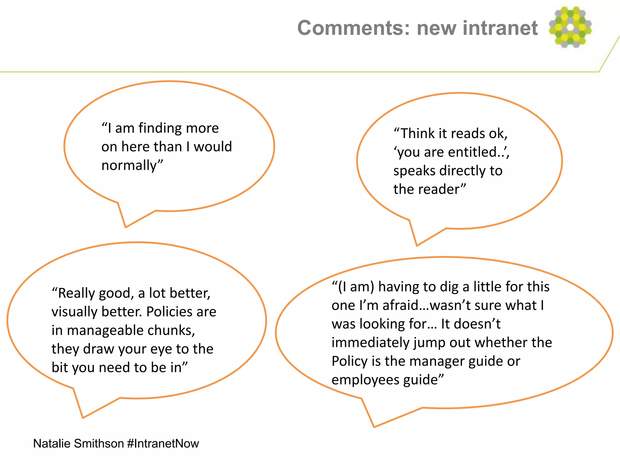 Content is critical for an intranet - Natalie Smithson | PPTX