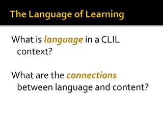 Content Language Integrated Learning | PPT
