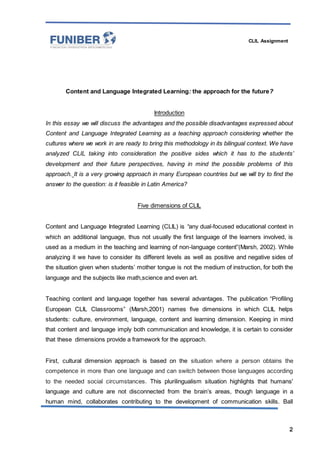 "Content language integrated learning" | DOCX | Education