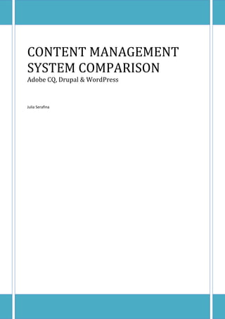 Content Management System Comparison | PDF