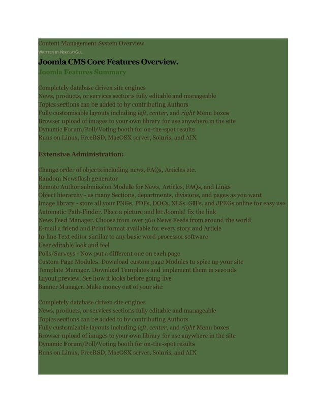 Content management system overview | DOCX