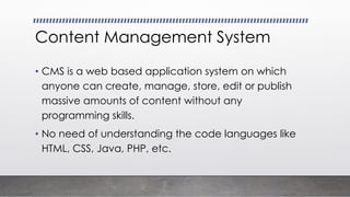 Content management system sreelekshmi | PPT